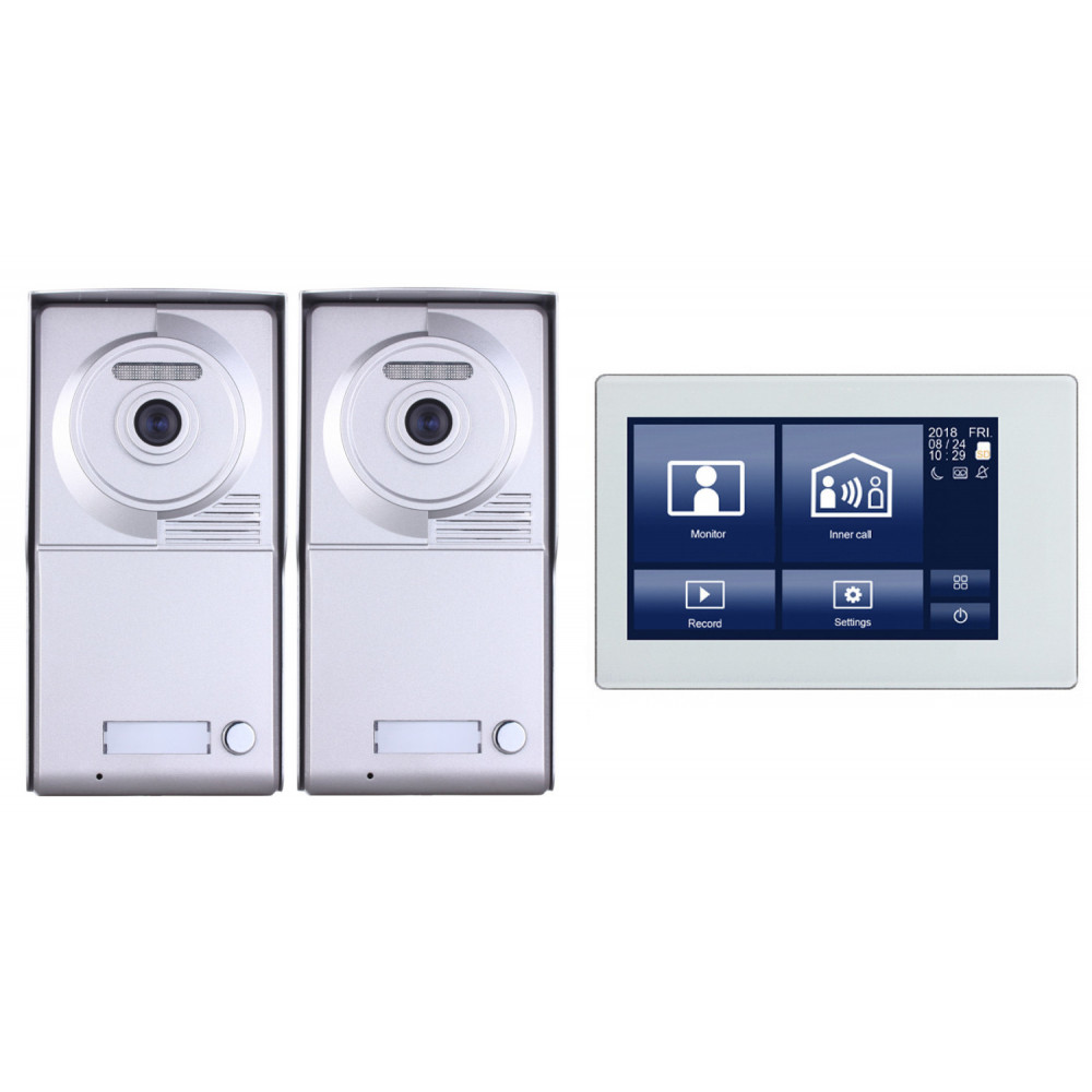 Portier interphone 2 entrées pose saillie 2 fils 1 appartement / 2 ...