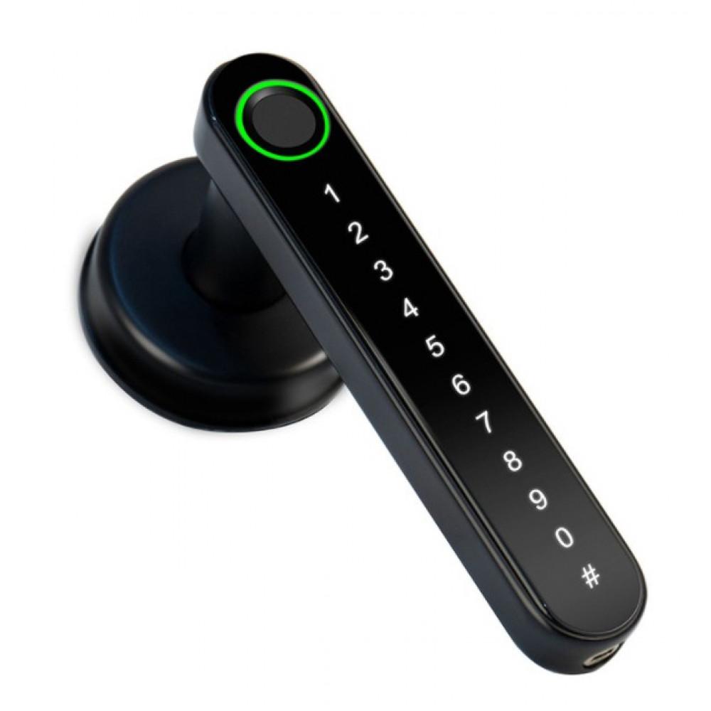 Pack poignée biométrique connectée LOCKY-5 à empreinte digitale, code et bluetooth + Passerelle ...