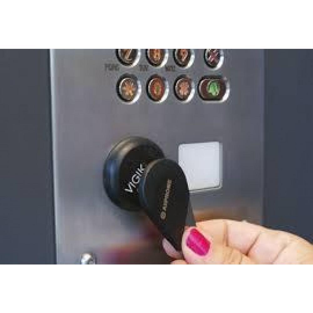 Badge VIGIK HEXACT type porte clé rouge AIPHONE - BT Security